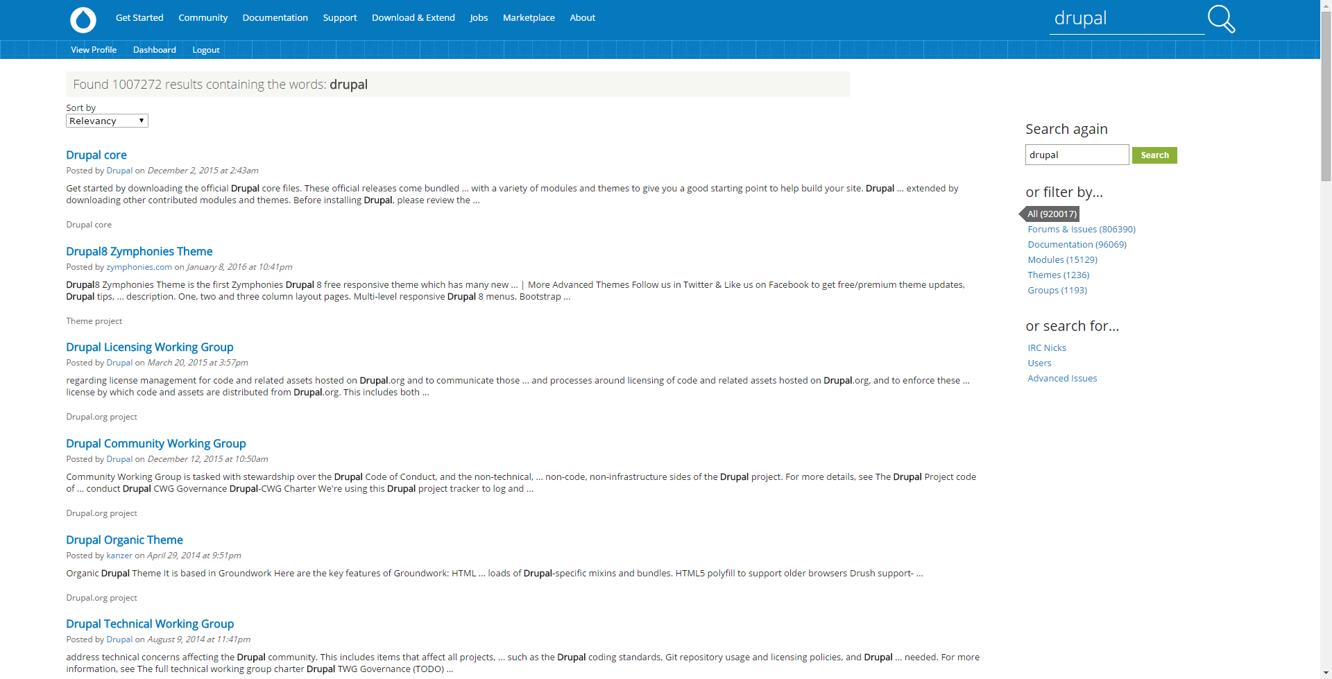 Push to get the Drupal Organization to update the Drupal forums ...